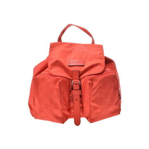 Gucci | Bags | Gucci Backpack Gg Pattern Orange Nylon | Poshmark